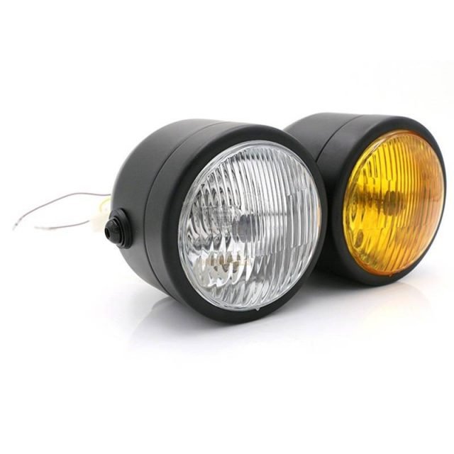 Dual Twin Headlights for Custom Modified Bobber Chopper Motorcycles ...