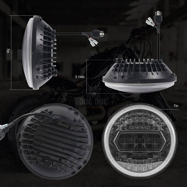 Dual Twin Headlights for Custom Modified Bobber Chopper Motorcycles ...