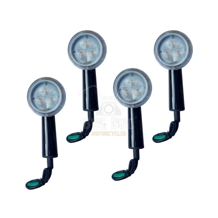 Silver LED Indicators for Royal Enfield Meteor 350 - Black - Dug Dug ...