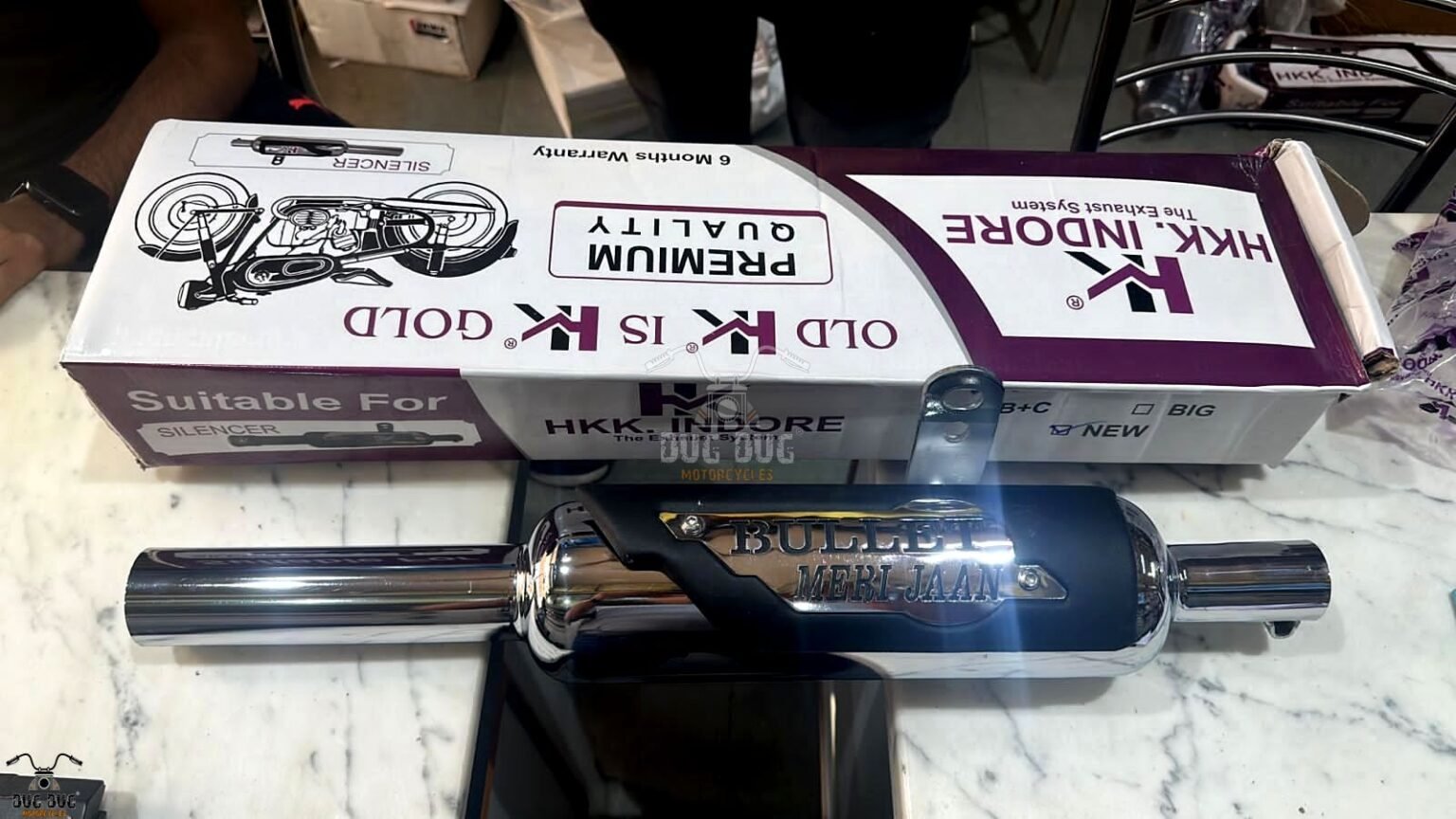 HKK Indori Original Silencer for Bullet 350 New - Dug Dug